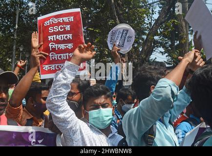 SSC (School Service Commission) students take part in a protest rally ...