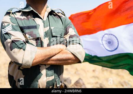 Indian army soldier standing in relaxed position Stock Photo - Alamy