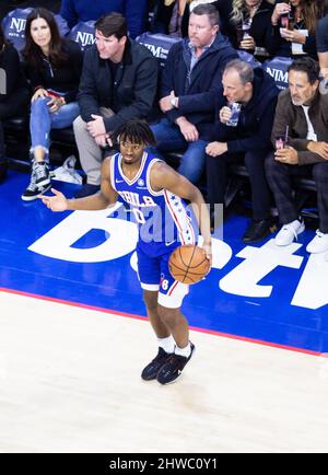 Philadelphia 76ers' Tyrese Maxey in action during the second half of an ...