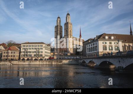 Grossmuenster, Protestant Reformed Church, Zurich, Switzerland, Europe ...