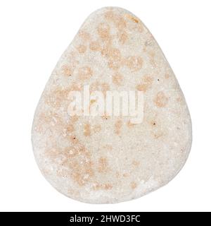 Top view of single gray pebble isolated on white background Stock Photo ...