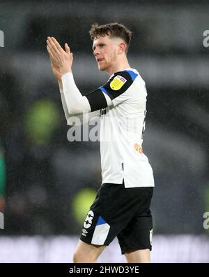 Derby County's Max Bird applauds the fans after the Sky Bet League One ...