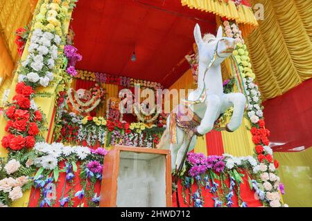 Horse idol dragging chariot of God Jagannath, Balaram and Suvodra is ...