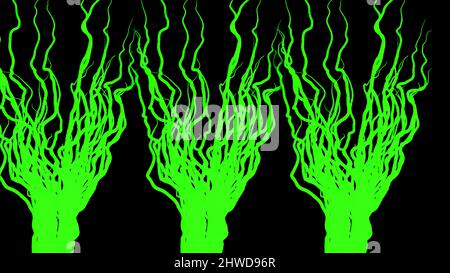 Animation of growing roots on black background. Animation. Slowly ...