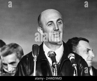 French test pilot Andre Turcat, right, seen congratulating British test ...