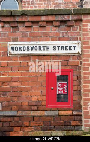 A dry riser inlet box in the Uk Stock Photo - Alamy