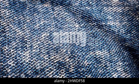 Denim fabric textured blue fluttering. Animated movement of the canvas ...