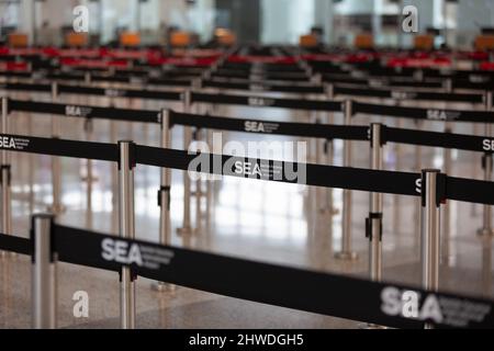 The security screening checkpoint awaits passengers in the new ...