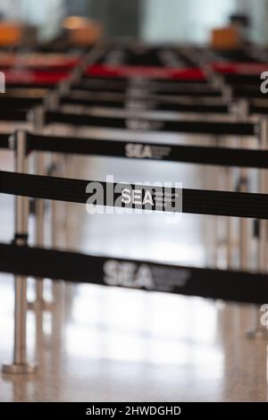 The security screening checkpoint awaits passengers in the new ...