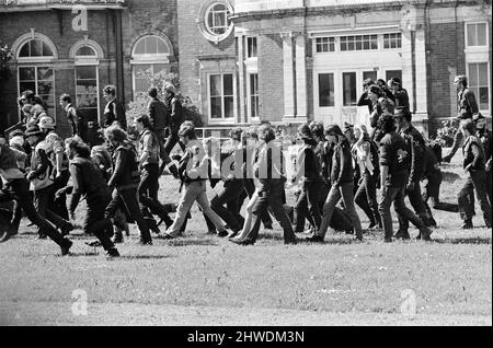 Motor cycle rowdies in Folkestone. Pictured, running through the ...
