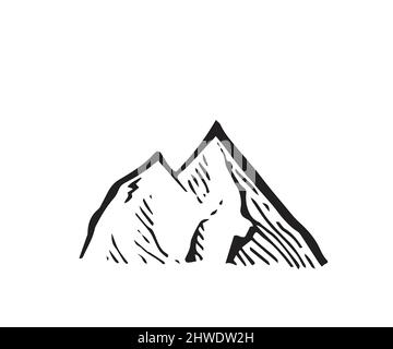 Stone rock from afar. A piece of cliff. In the style of contour ...