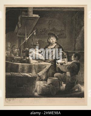 A portrait of Jan Uytenbogaert, the Gold Weigher, showing his ...