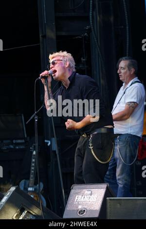 French Canadian rock singer Xavier Cafeine performs on stage in ...