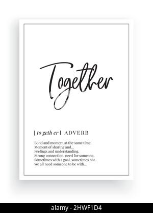 Together definition, vector. Minimalist poster design. Wall decals ...
