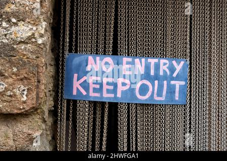 No Entry Keep Out Sign, Sardinia Stock Photo - Alamy