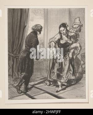 Vot’ servante, mosieu!…. Artist: Paul Gavarni, French, 1804–1866 Stock ...