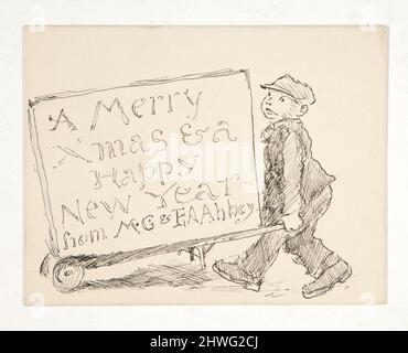 Sketch for Christmas Card. Artist: Edwin Austin Abbey, American, 1852 ...