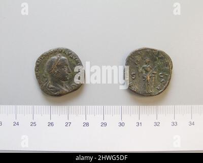 Sestertius of Volusianus, Emperor of the Roman Empire from Rome. Ruler ...