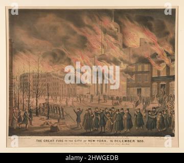 The Great Fire of New York, December 16, 1835 by unknown artist Stock ...
