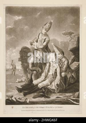 A depiction of the death of General James Wolfe during the Battle of ...