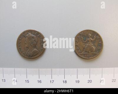 1 Farthing of George II, King of England from London. Ruler: George II ...