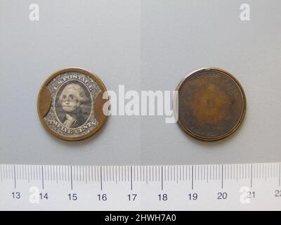 Brass store card of George Washington. Honorand: George Washington ...
