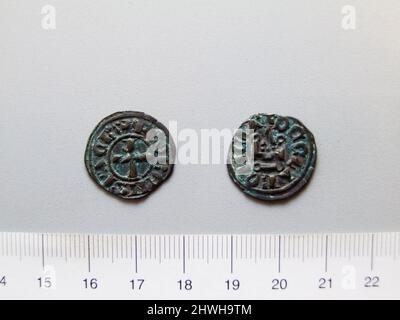 1 Denier of Florent of Hainaut, Prince of Achaia from Clarentza. Ruler ...