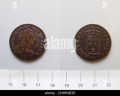 1 Liard of Louis XV, King of France from Metz. Ruler: Louis XV, King of ...