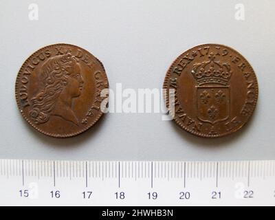 1 Sol of Louis XV, King of France from Lyons. Ruler: Louis XV, King of ...
