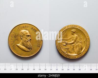 Medal of Edward van den Broeck, 1820-1904. Artist: Godefroid Devreese ...