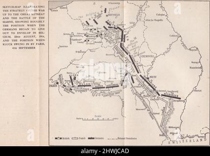 Map of the First Battle of the Marne, 1914 Stock Photo - Alamy