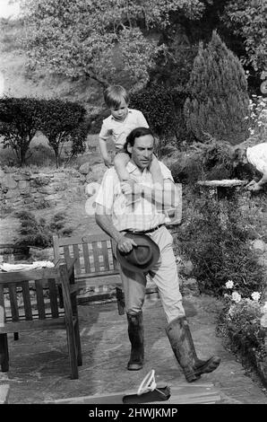 Jeremy Thorpe holidaying at home at his thatched cottage near Cobbaton ...