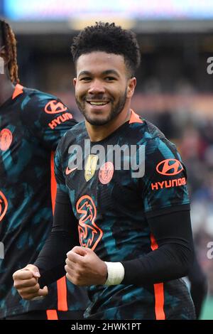 Reece James of Chelsea FC celebrates during the award ceremony ...