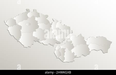 Czech Republic political map with capital Prague, national borders and ...