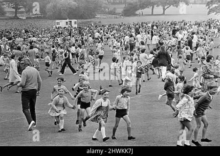 Children country dancing in Teesside. 1972 Stock Photo - Alamy