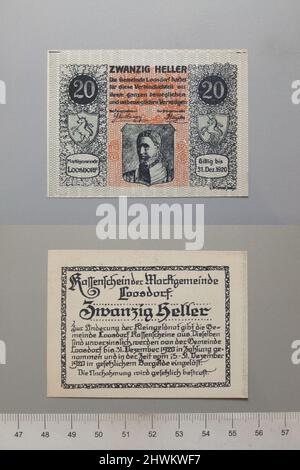 20 Heller from Loosdorf, Notgeld. Mint: LoosdorfPrinter: Emil Prietzel ...