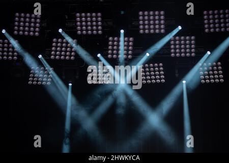Stage overhead lights to illuminate musical concerts Stock Photo - Alamy