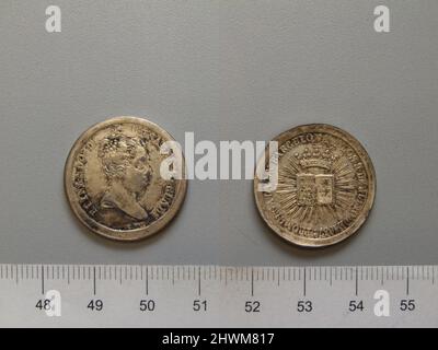 Coin of Isabella II, Queen of Spain from Barcelona. Ruler: Isabella II ...