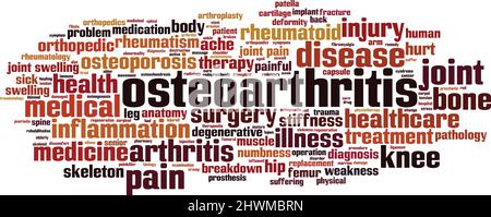 Osteoarthritis word cloud concept. Collage made of words about ...