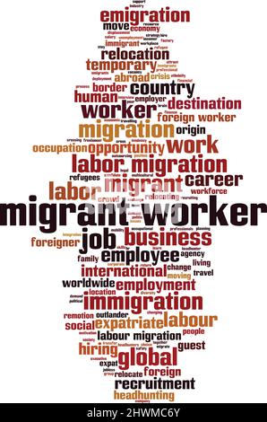 Labor migration word cloud concept. Collage made of words about labor ...