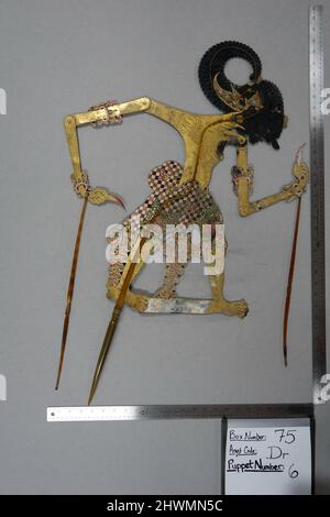 Shadow Puppet (Wayang Kulit) of Bima, from the set Kyai Drajat Stock ...