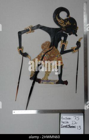 Shadow Puppet (Wayang Kulit) of Bima, from the set Kyai Drajat Stock ...