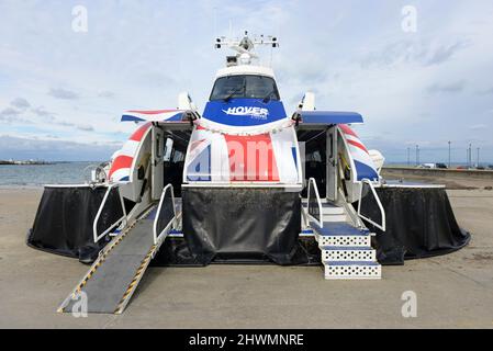 The Ryde to Southsea hovercraft awaits repair at Ryde hoverport on the ...