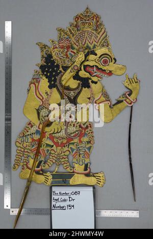 Shadow Puppet (Wayang Kulit) of Kumbakarna or Buto Raton, from the set ...