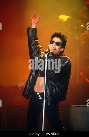 Prince on stage performing circa 1988 Credit: Jeffrey Mayer/ Rock ...