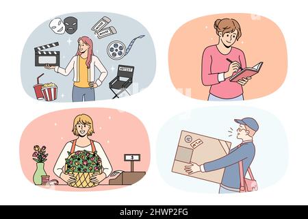 People working different jobs illustration Stock Vector Image & Art - Alamy