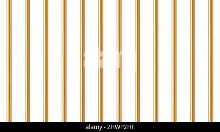 Realistic golden prison bars. Prison fence. Jail grates. Gold jail cage ...