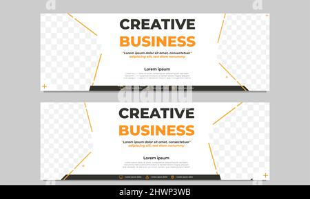 creative business horizontal banner template design Stock Photo - Alamy