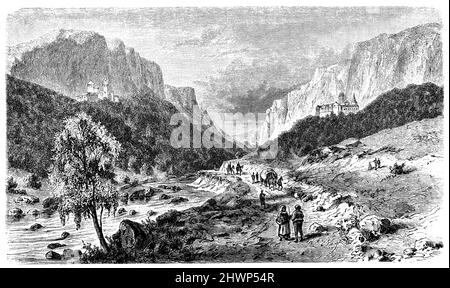 Yantra gorge near Tirnova, , (encyclopedia, 1893), Jantraschlucht bei ...