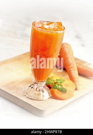 Carrot Juice on Ice Stock Photo - Alamy